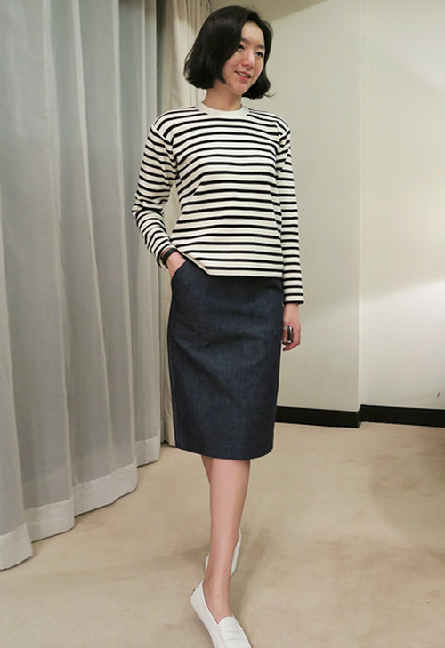 [Little Black] Knee-Length H-Line Skirt | KSTYLICK - Latest Korean ...