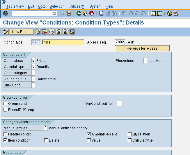Maintain Condition Type in SAP