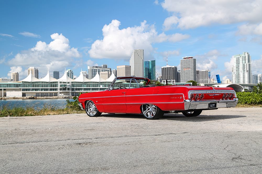 SouLSteer.com: Red 1964 Chevrolet Impala Convertible rides on chrome ...