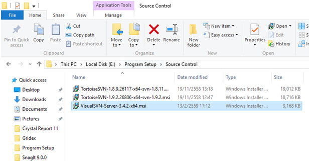 เรารัก คอมพิวเตอร์ วิธีการติดตั้ง Visual Svn Server สำหรับเก็บ Version Control