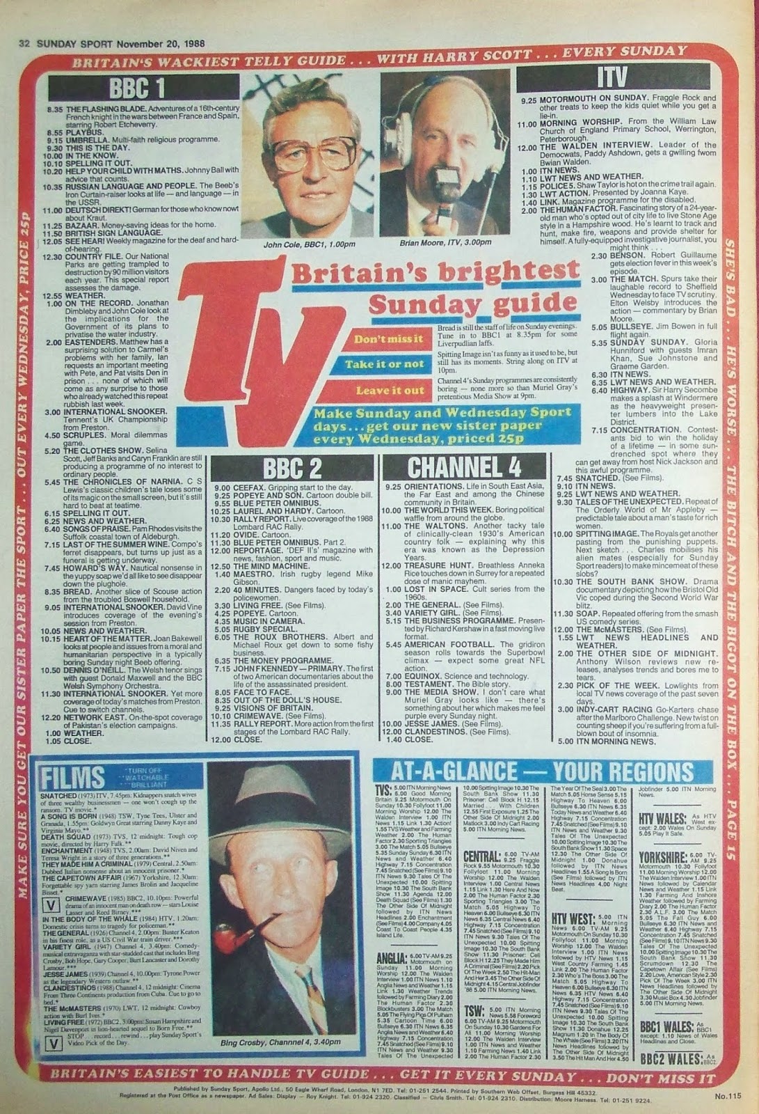 Sunday Sport Newspaper 20 November 1988