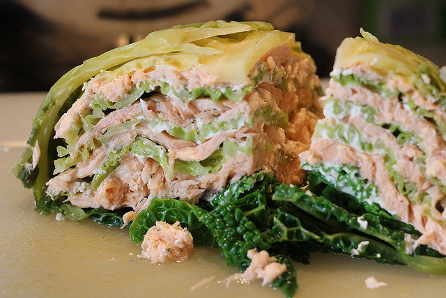 Stuffed Cabbage with Salmon