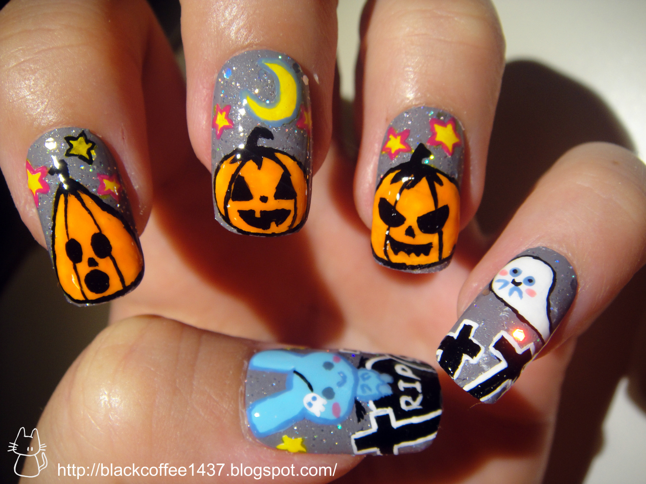 Silence is Loud: Halloween nail art #1