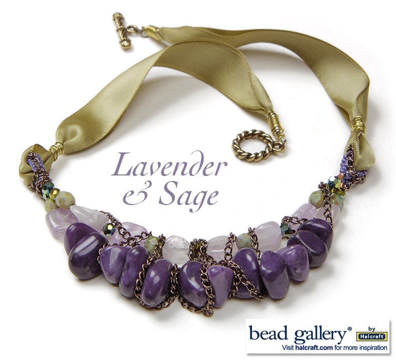 Ribbon and Gemstone Necklace Tutorial / The Beading Gem
