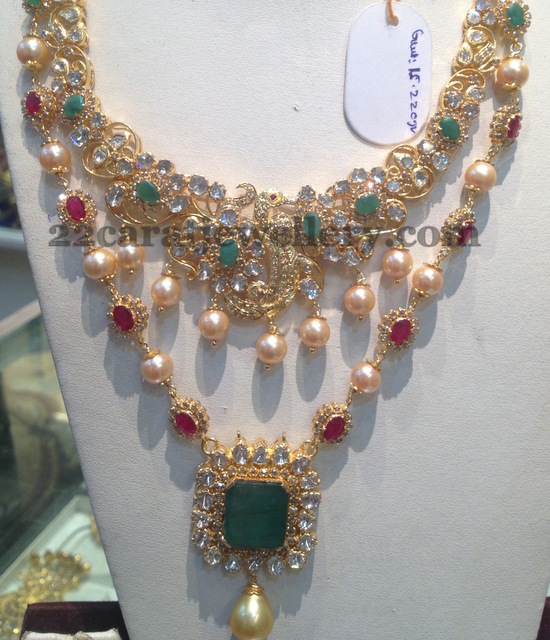 Double Step Necklace 84 Gms Only - Jewellery Designs