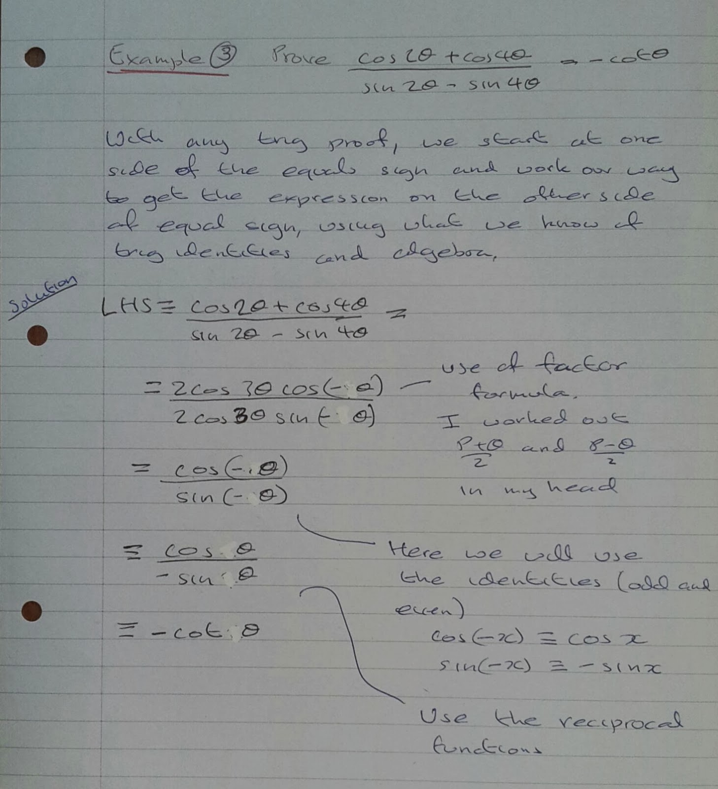 A Level Maths Notes: A2 Trigonometry II: Factor Formula - Proofs and ...