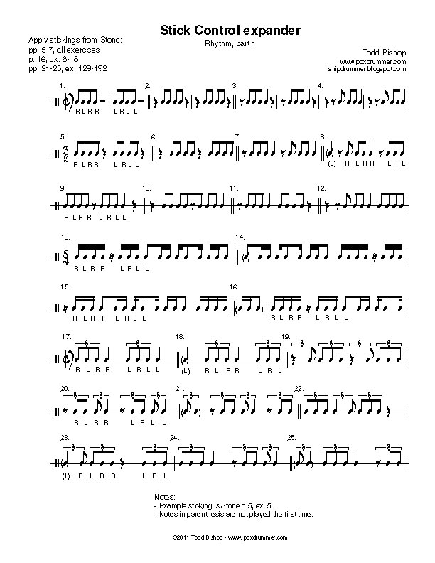 Stick Control expander – Rhythm, part 1 – PDXdrummer