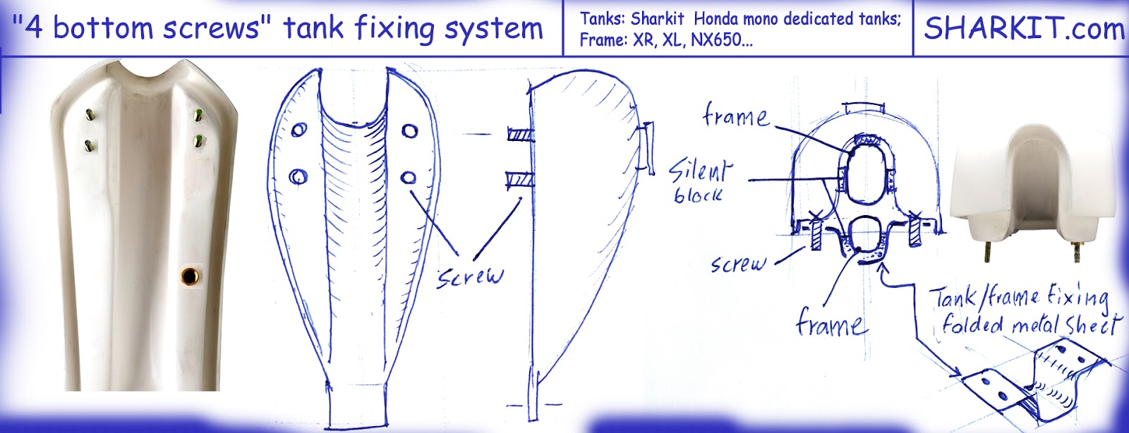 Renax Motorbike corner: "4 bottom screws" tank fixing system