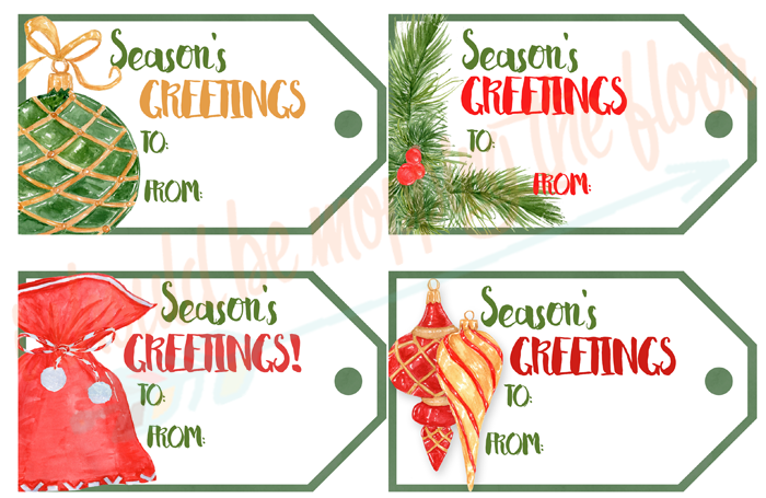 50+ Printable Holiday Gift Tags | i should be mopping the floor
