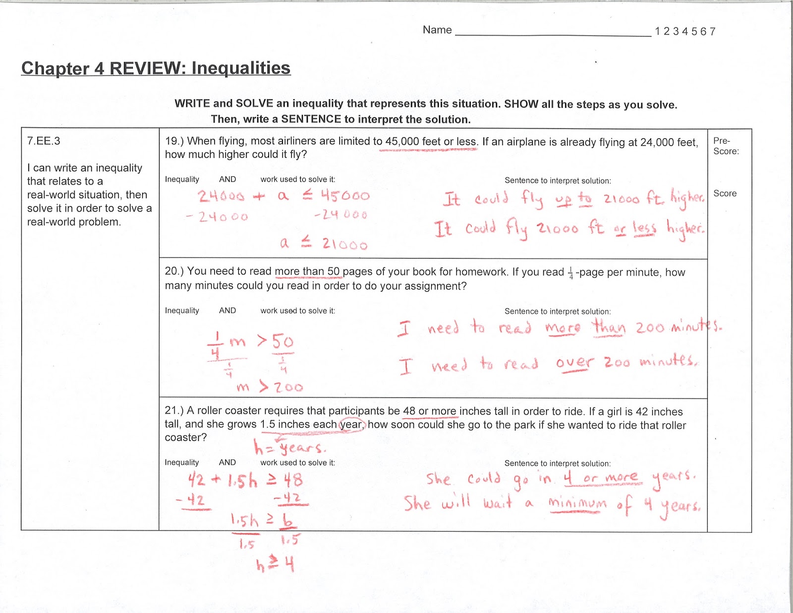 Hamilton Middle School 7th Grade Math