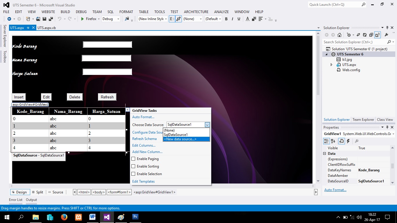Baru belajar: Perancangan Database pada sql server, web dan asp.net