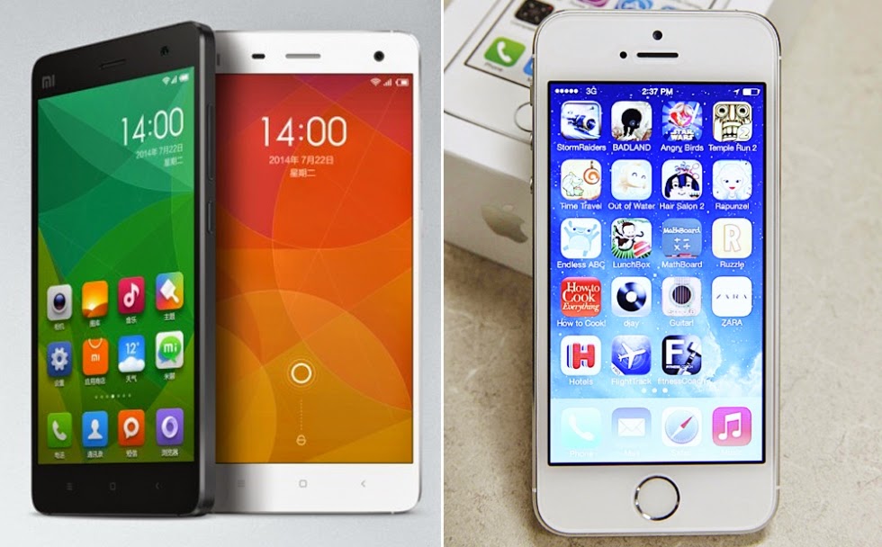 iPhone 5S vs Xiaomi Mi4 : Comparison, Specification, Specs