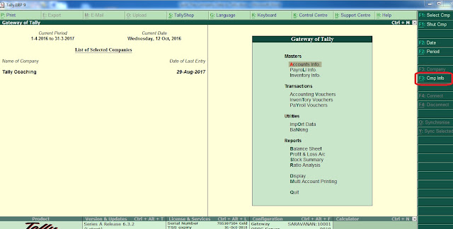 Goodwill Learning World: Tally - How to Split the Company data in tally ...
