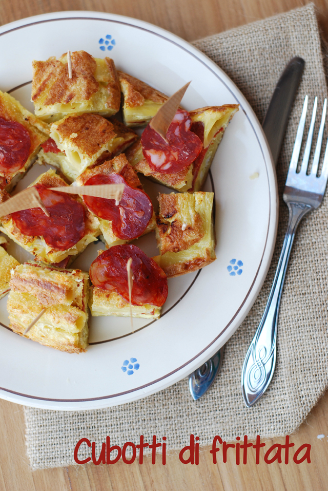 La Deliziosa Signorina Effe: Cubotti di frittata di pasta