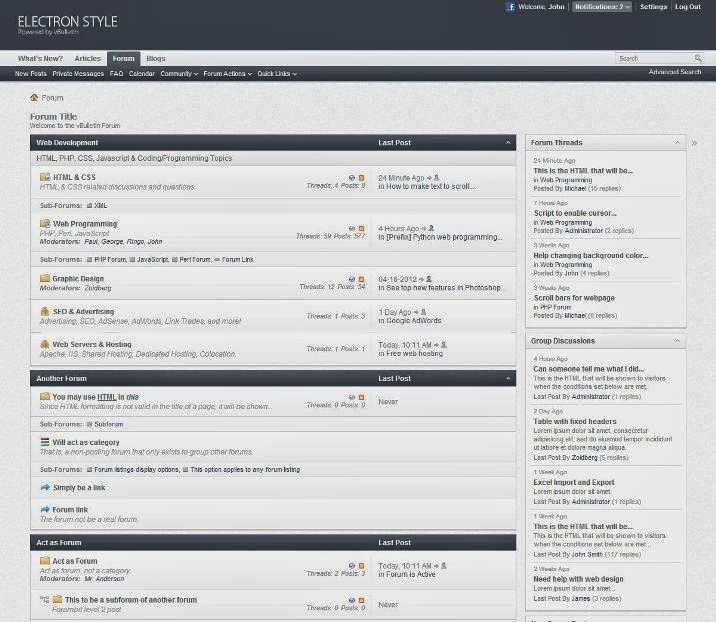 25+ Free and Premium vBulletin Themes - Webprecis
