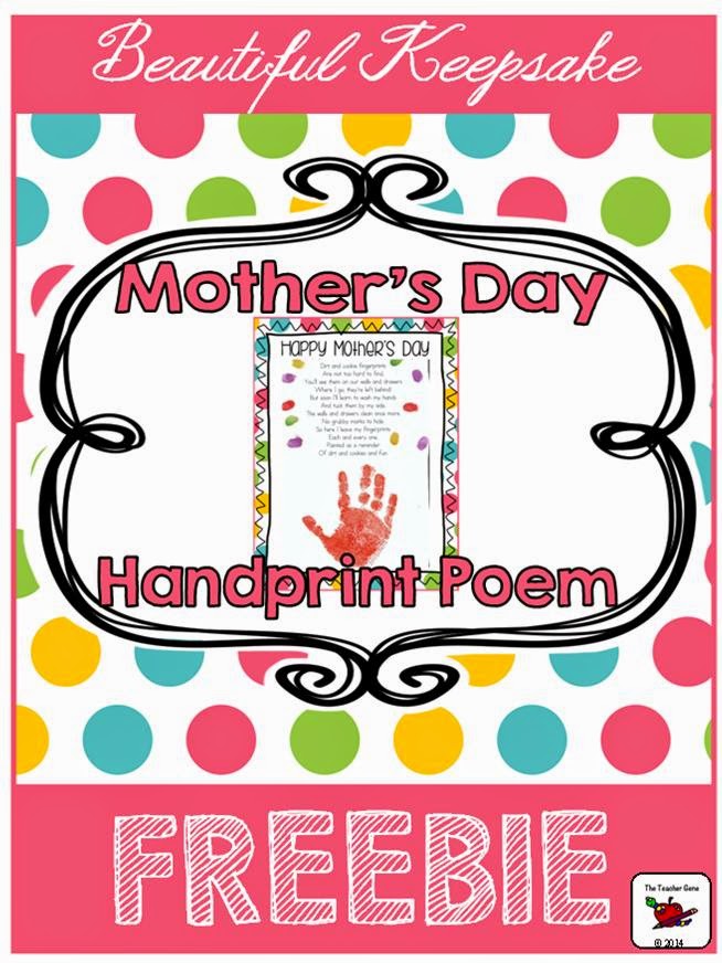 Classroom Freebies Too: Mother's Day Handprint Poem