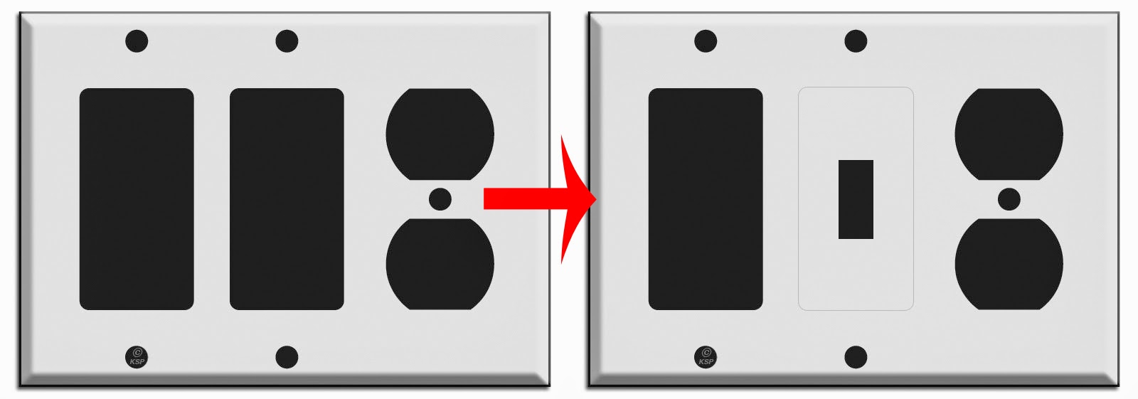 Kyle Switch Plates: Create Any Configuration Switch Plate with Inserts