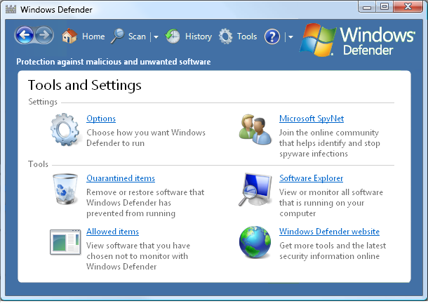 Утилита windows defender