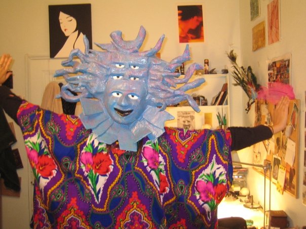 Look at what I just made!: Paper mache Shpongle mask