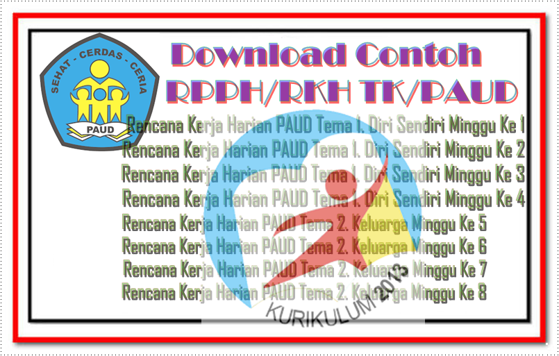 Download Contoh RPPH/RKH TK/PAUD Minggu 1 sampai Minggu 34 - Galeri Guru
