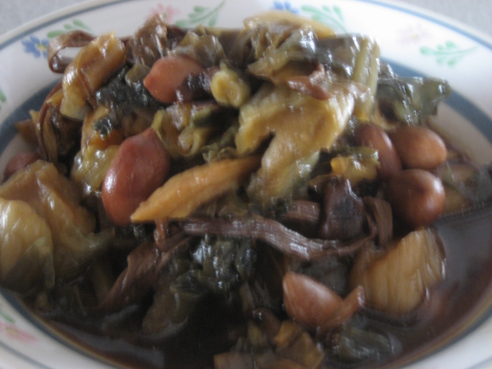 Cooking Pleasure: Braised Dual Mui Choy With Mushrooms