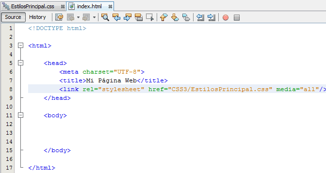 HTML5 y CSS3: Crear una hoja de estilos y cargarla en un documento HTML ...