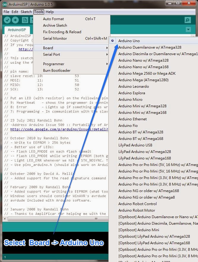 Maker Space: 使用ArduinoISP v3 及 Arduino UNO來燒錄晶片bootloader Maker Space: 使用ArduinoISP v3 及 Arduino UNO來燒錄晶片bootloader