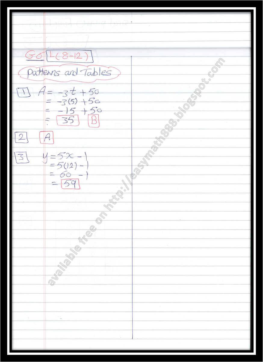 G6 Worksheets ~ Easy Math