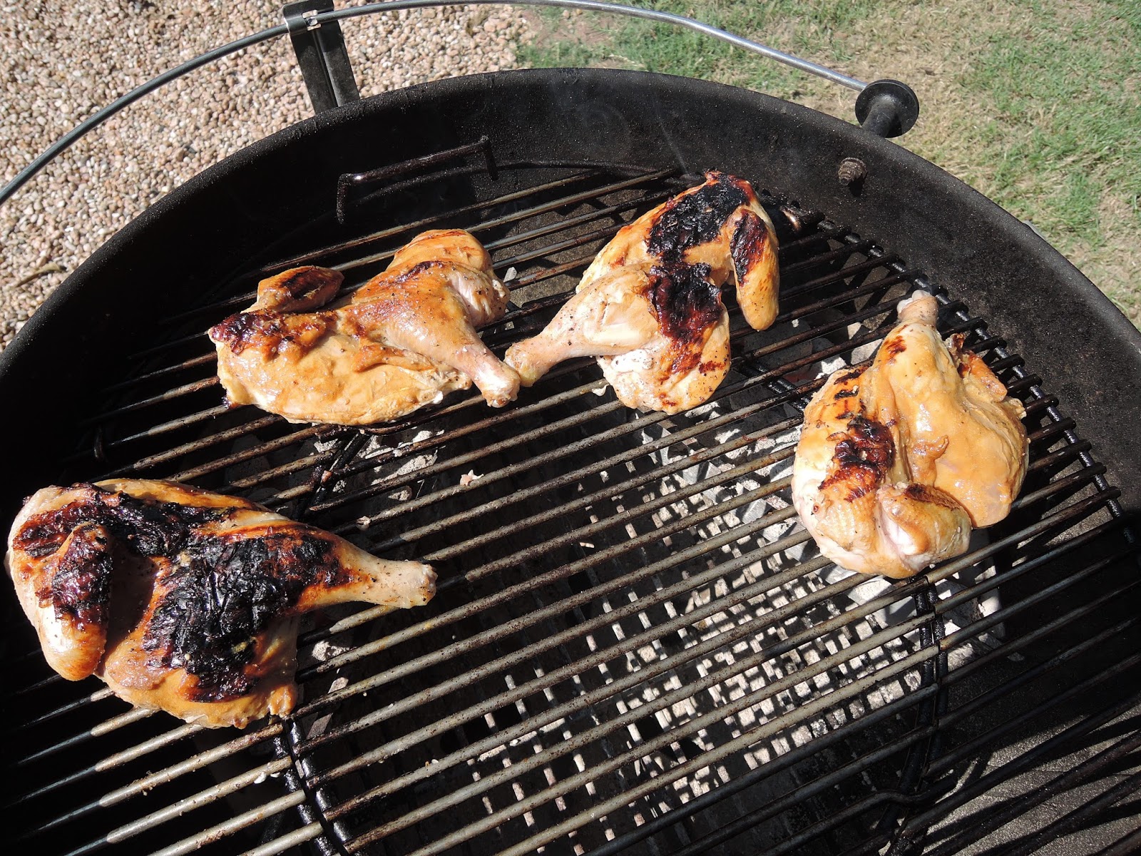 The Briny Lemon: Char-Grilled Game Hens with Mustard-Molasses Marinade