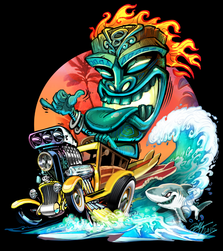 Marley's Mojo: Tiki Hotrod Sketch! Finally doing something for myself ...