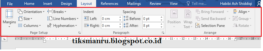 Teknologi Informasi dan Komunikasi: Fungsi Icon-Icon Menu Tab Page Layout