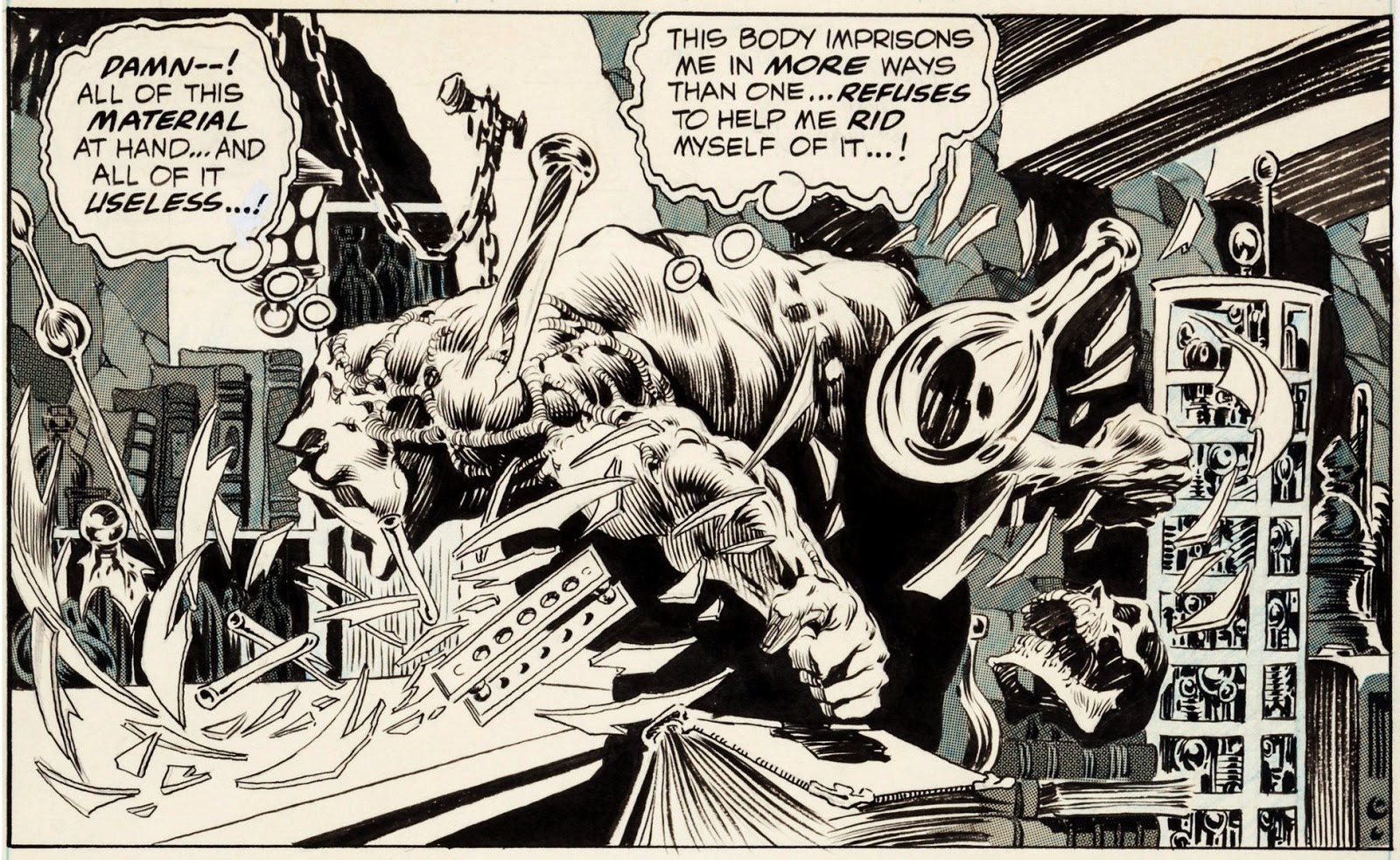 Cap'n's Comics: Swamp Thing VS Frankenstein by Berni Wrightson