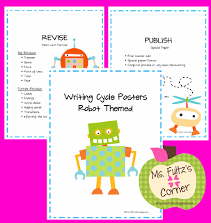 Classroom Freebies Too: Robot-Themed Writing Cycle Posters