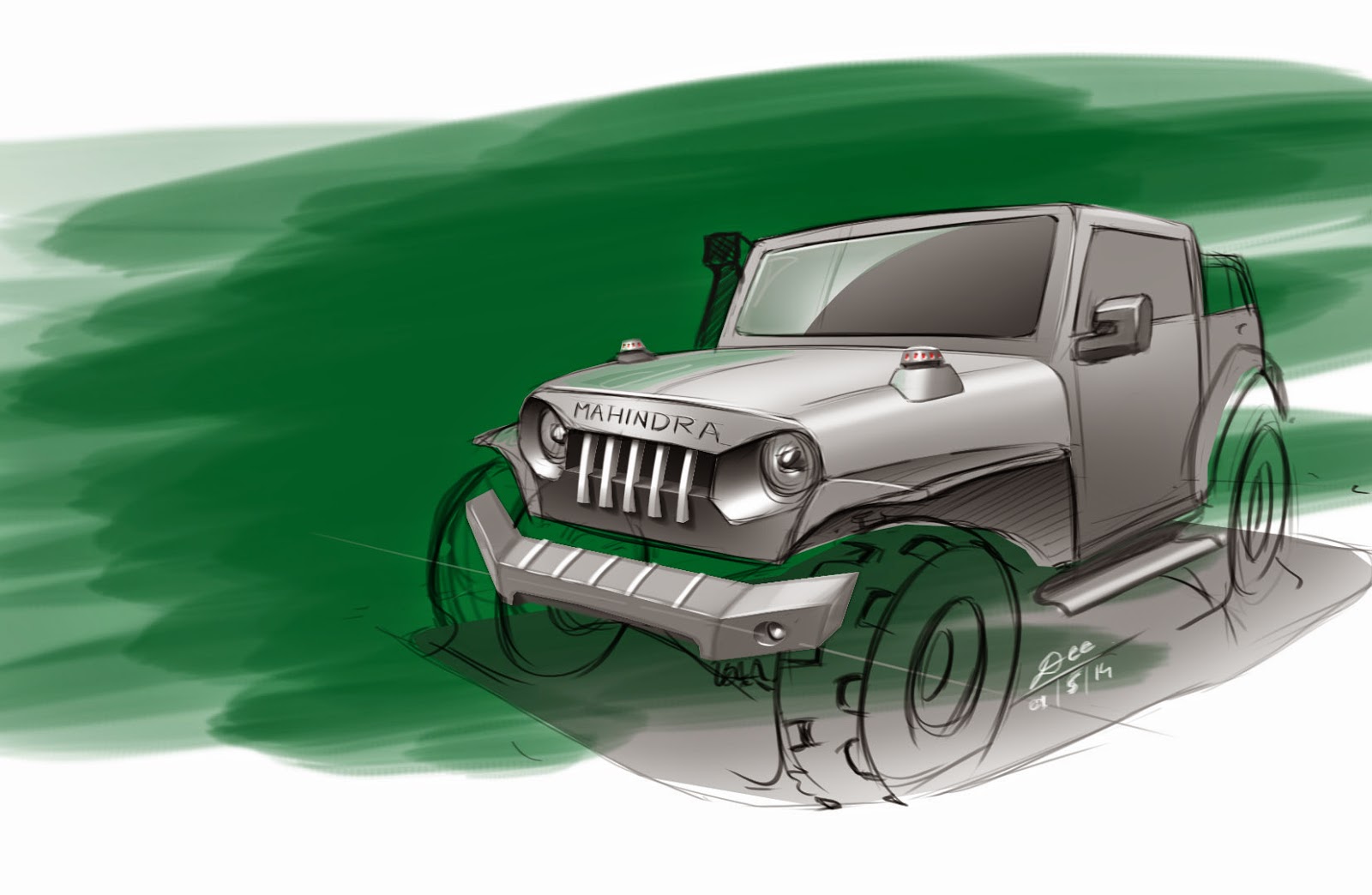 Dee's Artfolio: Mahindra Thar front concept