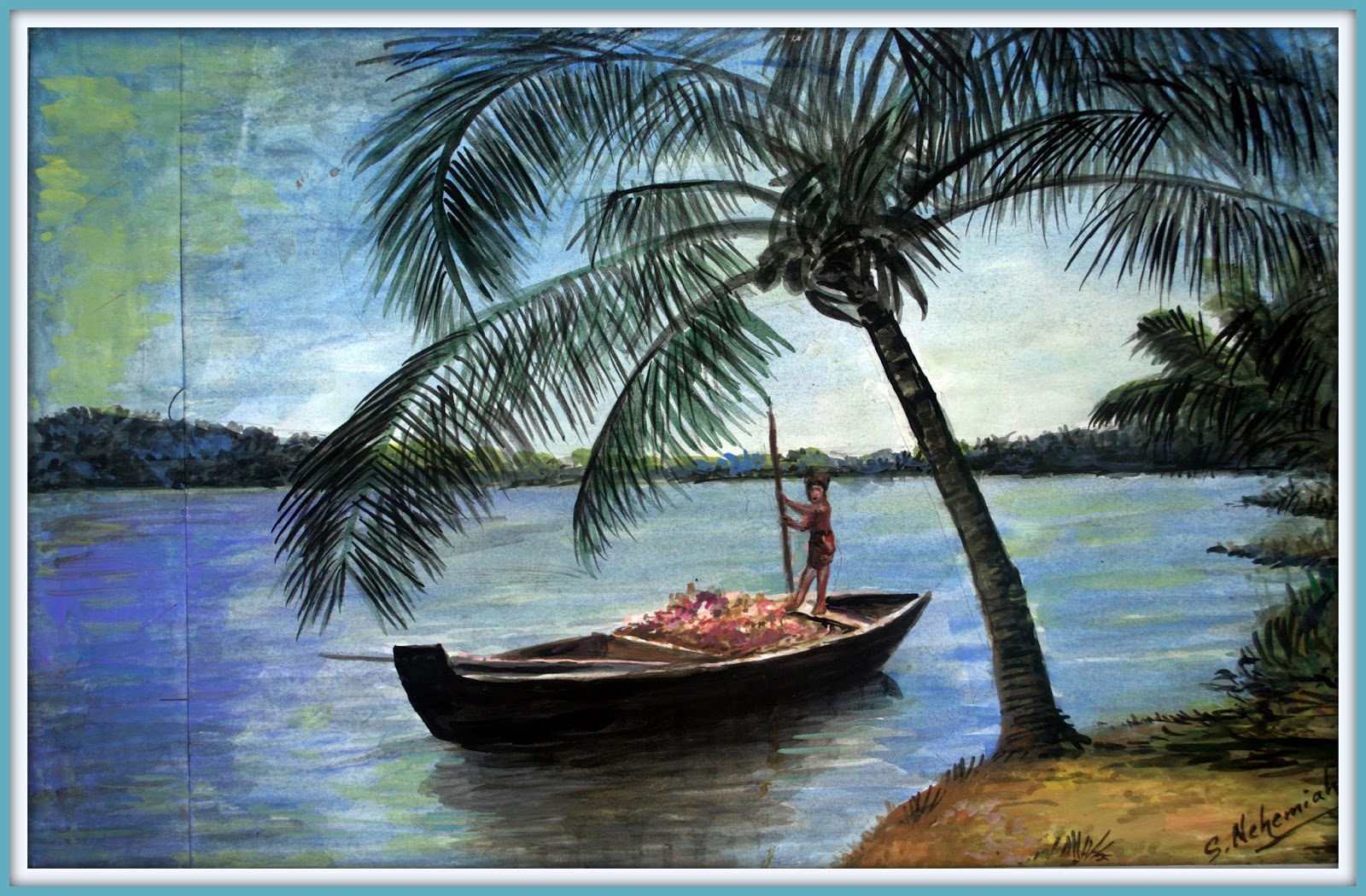 Paintings For Sale Colourful Scenery Backwaters Of Kerala And Others paintings-for-sale-colourful-scenery-backwaters-of-kerala-and-others