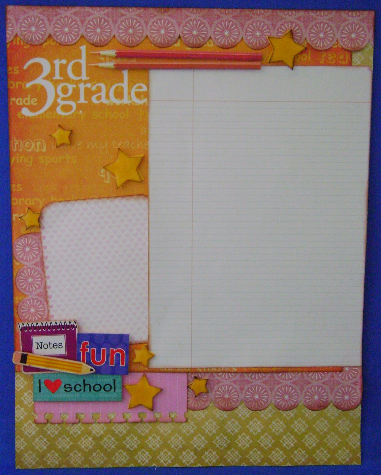 Third Grade Scrapbook Layout (Girl)