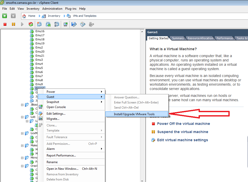 notations: INSTALAR VMTools no CENTOS pelo vCenter vSphere: