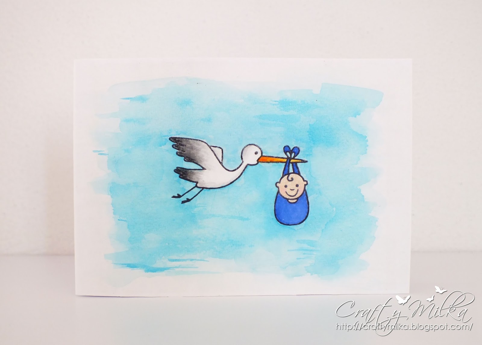 Crafty Milka: Baby Boy Watercolor Card (Jane's Doodles DT Spotlight)