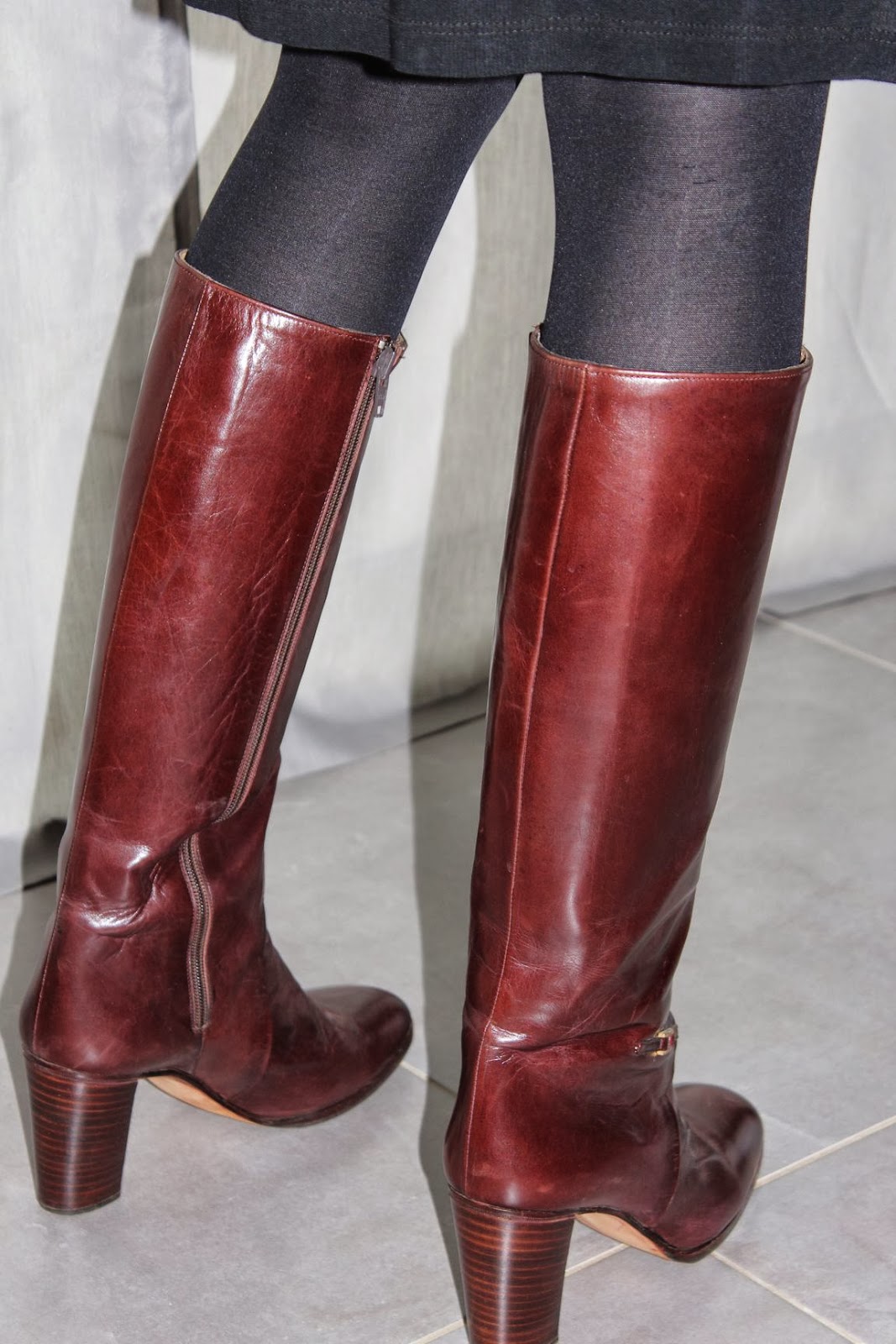 *boot.e.cuir: Rares Bottes Vintage "Ramirez" Bordeaux TOUT Cuir 39,5 > 119€