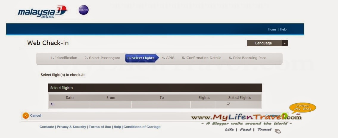 马航航空公司 - 如何在线 / 网站 / 自助办理登机手续