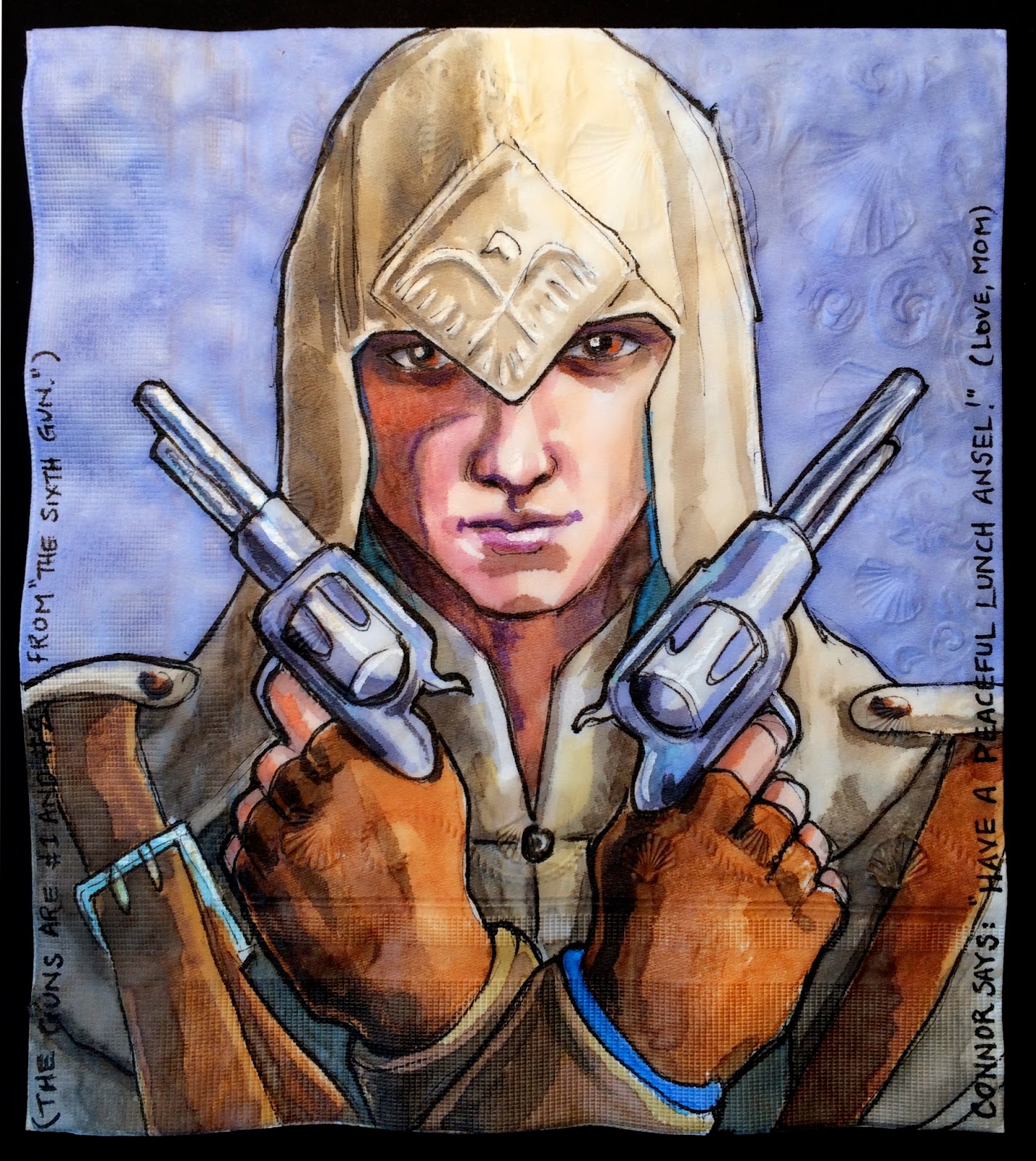 Daily Napkins: Connor Kenway from "Assassin's Creed" with Guns from ...
