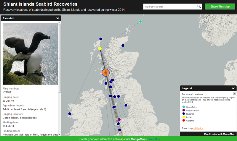 Bird Maps: Shiant Islands Seabird Recovery map - using Mangomap