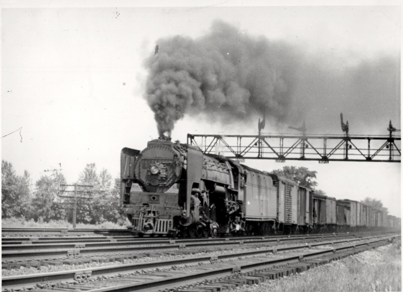 Vintage Railroad Pictures: Westbound New York Central freight, Minoa, 1952