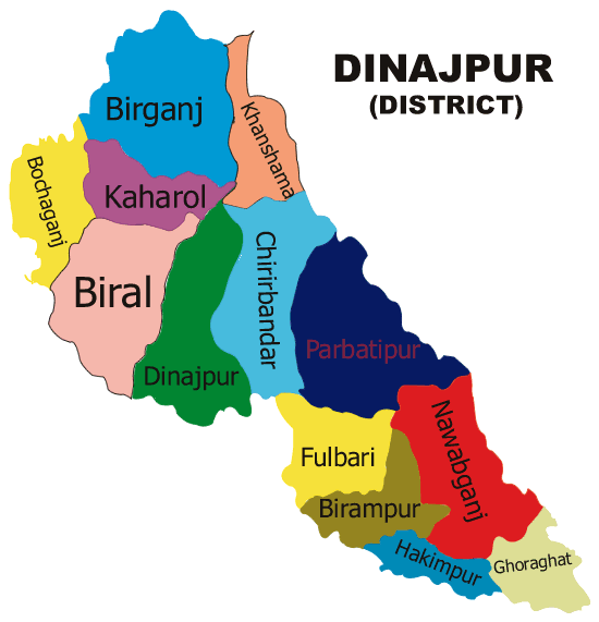 Bangladesh Dinajpur District Map - Bengal Everything বাংলার এপিঠ ওপিঠ
