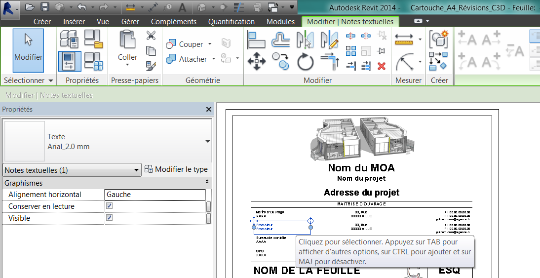Revit-Mémo: Revit 2014_Cartouche avec révisions