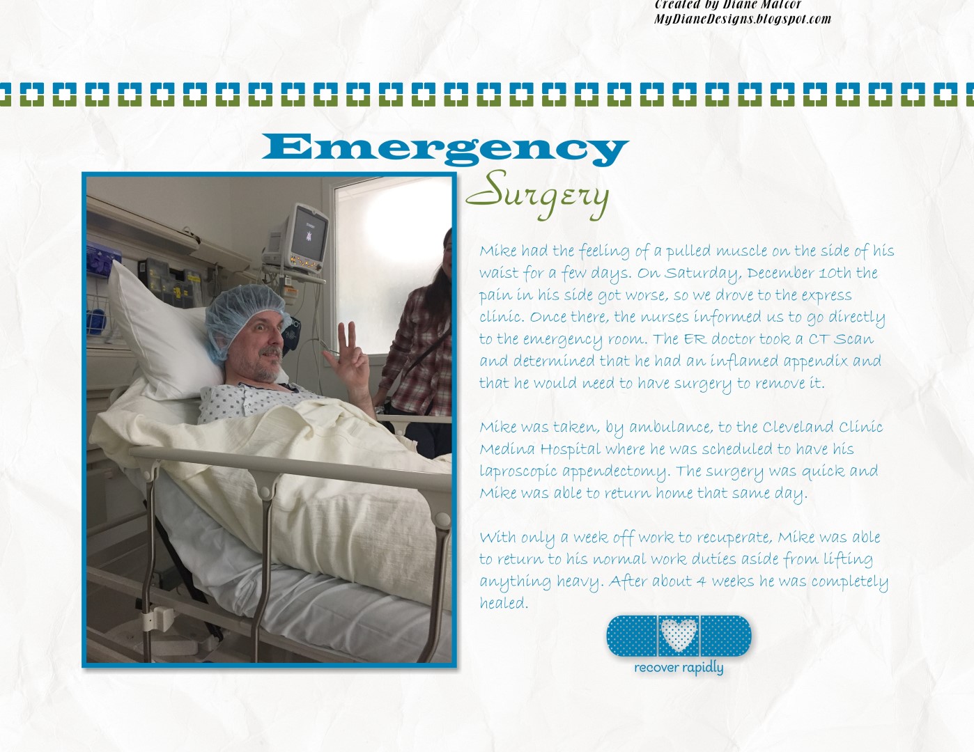 MyDiane Designs: Mike's Surgery