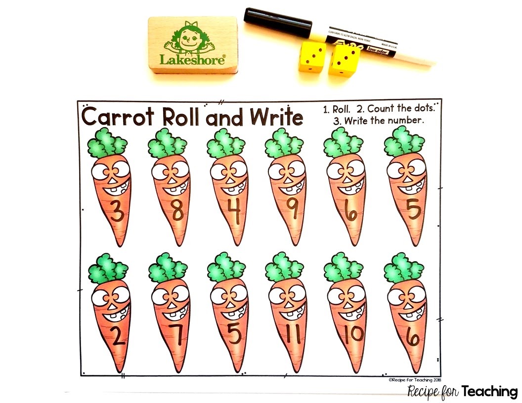 Carrot Roll and Write - Recipe for Teaching