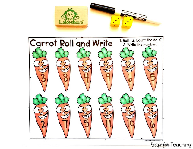 Carrot Roll and Write - Recipe for Teaching