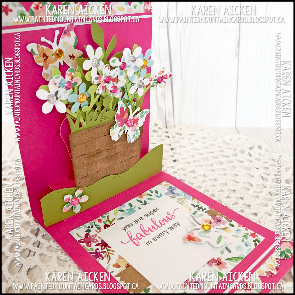 Painted Mountain Cards: Mother's Day Flower Basket Pop-Up Card