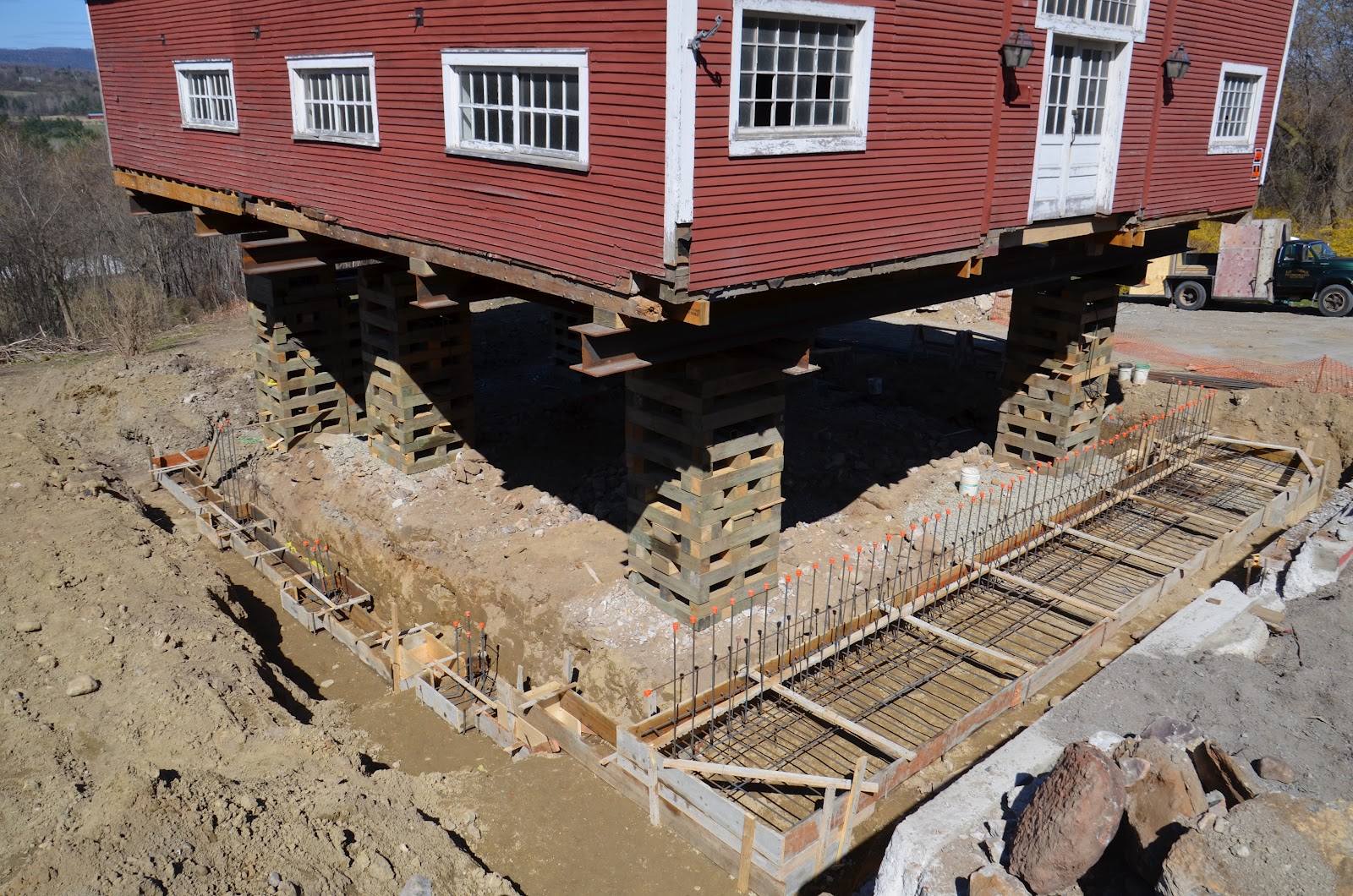 Middlebury Barn Renovation: Footings formed